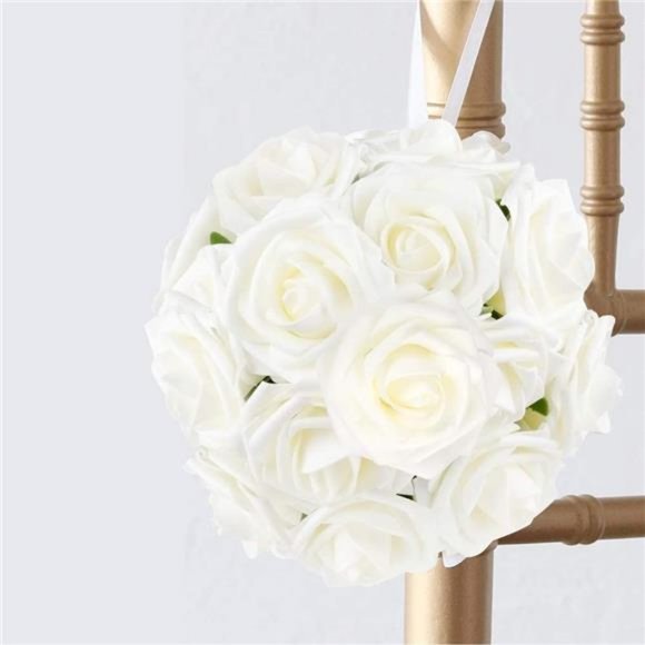 Accents | 5pcs Artificial Flowers Rose Ivory White Fake Roses For ...